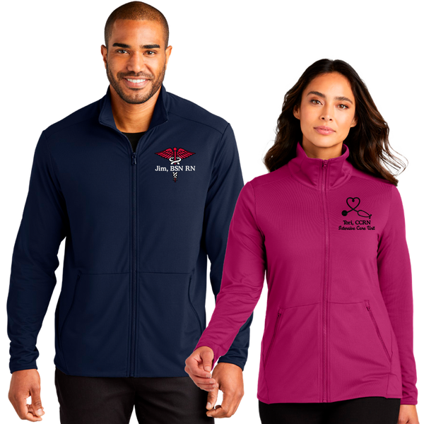LK595 | Port Authority® Ladies Accord Stretch Healthcare Full-Zip ...
